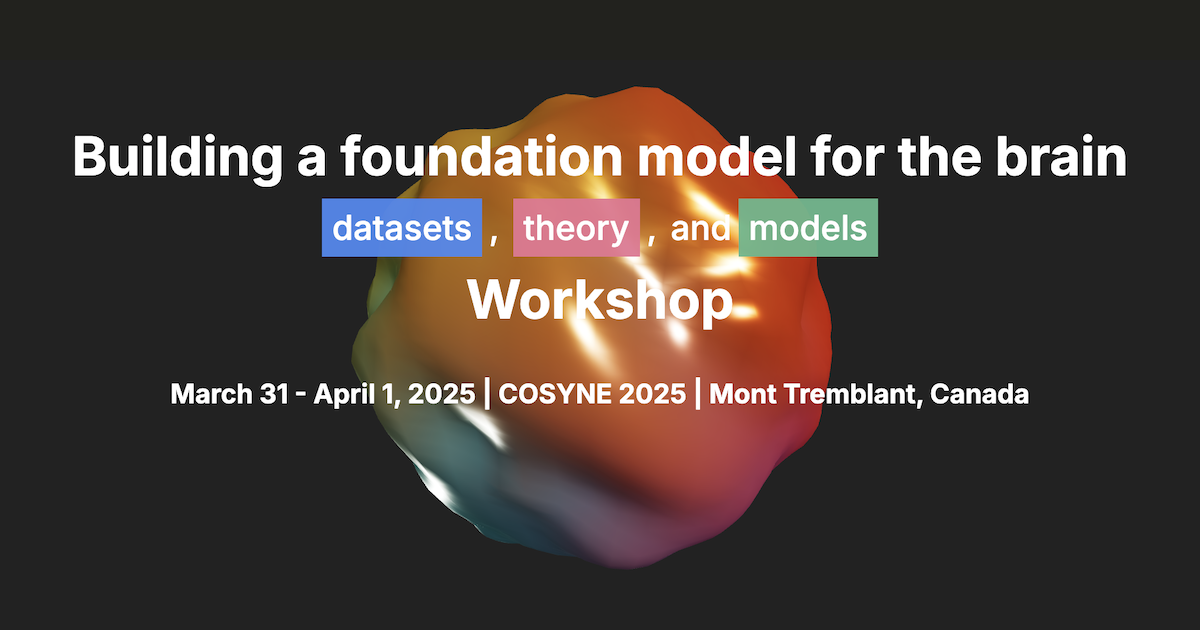 COSYNE 2025 Workshop - Building a foundation model for the brain